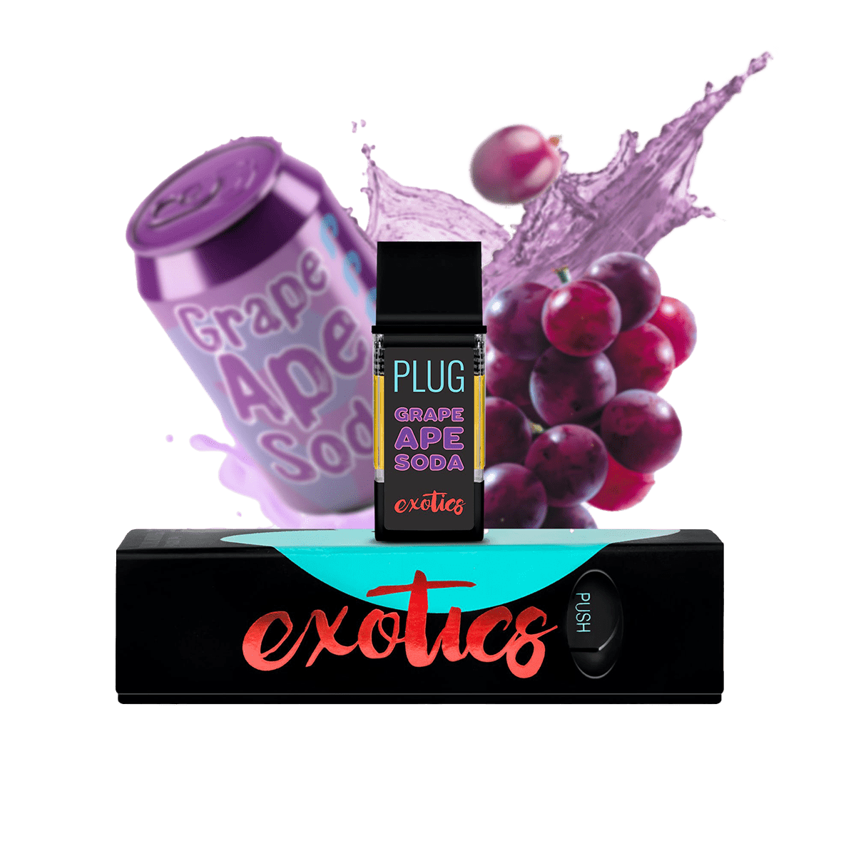 PLUGplay Exotics Cartridge – Grape Ape Soda 1g – Chyll.com