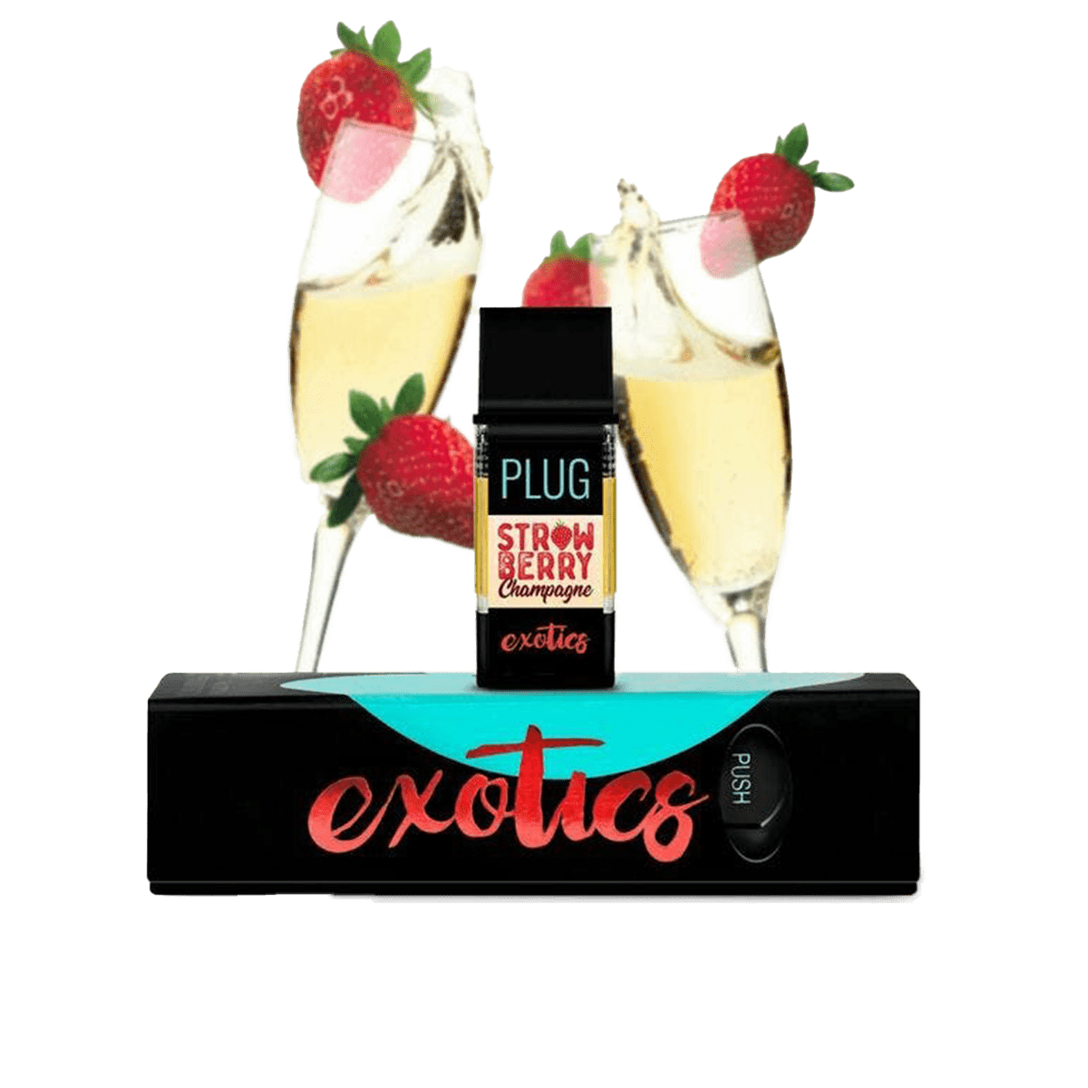 PLUGplay Exotics Cartridge – Strawberry Champagne 1g – Chyll.com