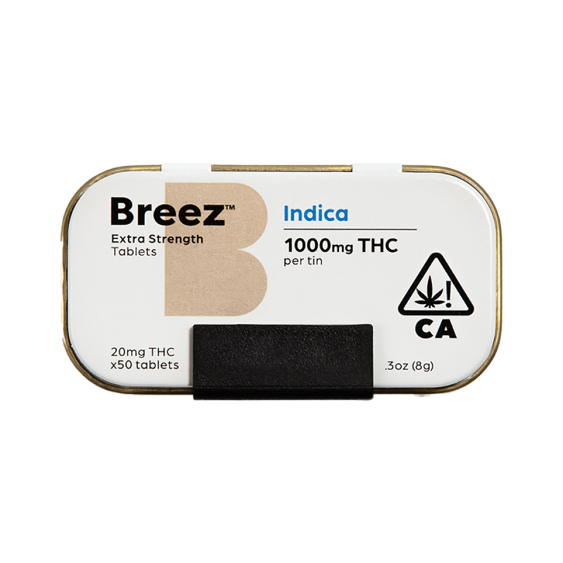 Breez Tablet 50 Count Tin – Indica, 1000mg – Chyll.com