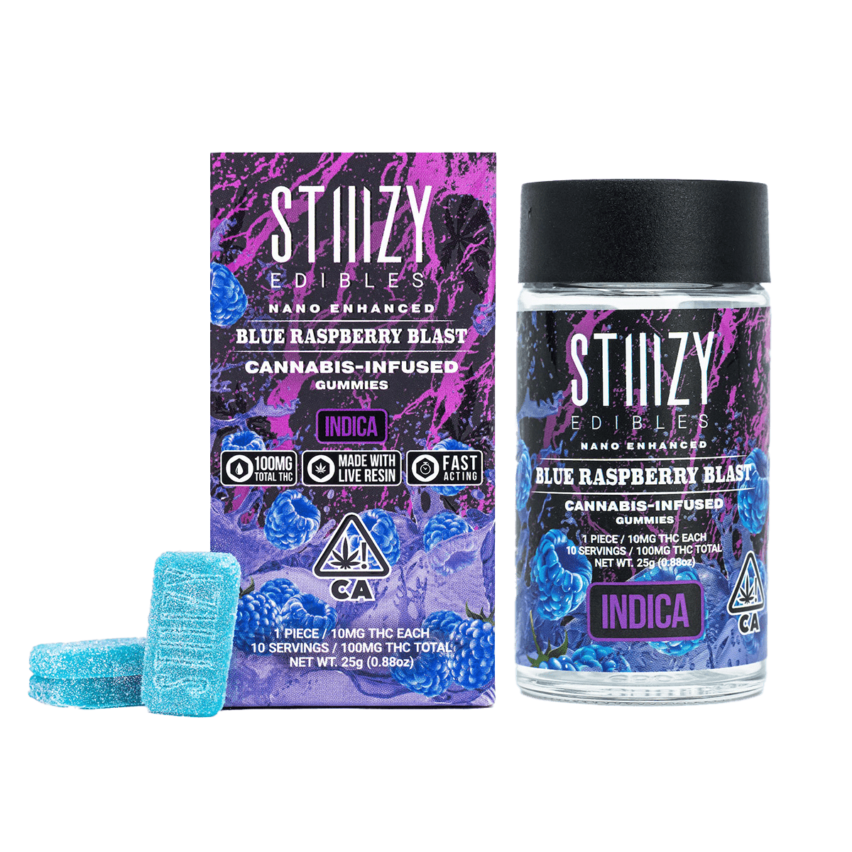 Stiiizy Gummies – Blue Raspberry Blast 100mg – Chyll.com