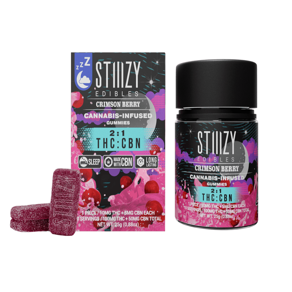 Stiiizy CBN Gummies 2:1 THC:CBN – Crimson Berry 100mg THC, 50mg CBN ...