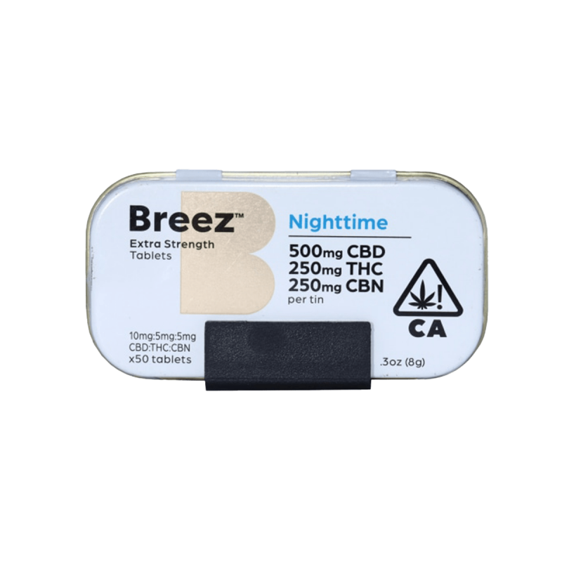 Breez Tablet 50 Count Tin – Nighttime 2:1:1 CBD:THC:CBN, 1000mg – Chyll.com